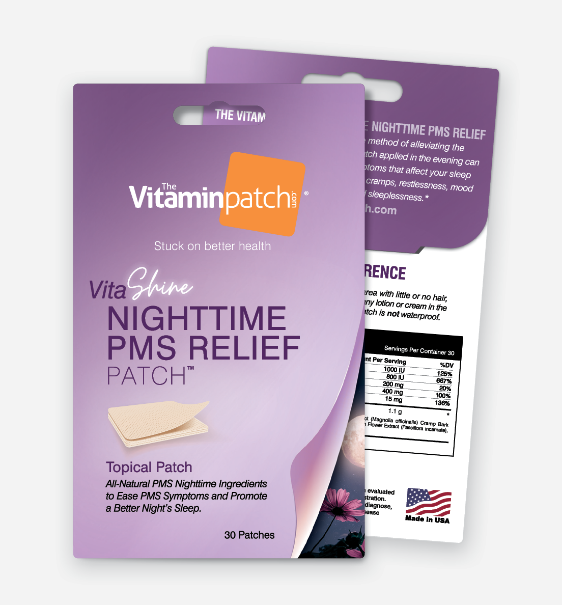 VitaShine Nighttime PMS Relief Patch – Natural PMS Relief – The Vitamin Patch