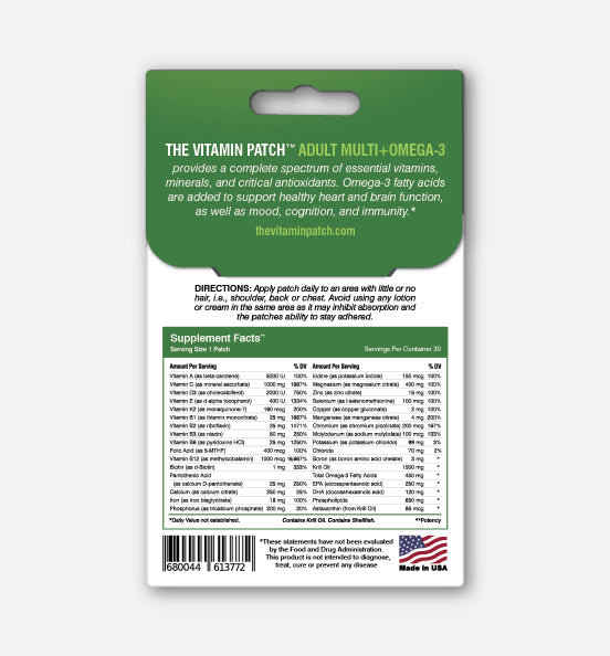 Adult Multivitamin Omega-3 Patch - The Vitamin Patch